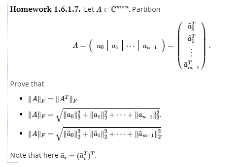 Solved Linear Algebra, assumes A is matrix., || A || being | Chegg.com