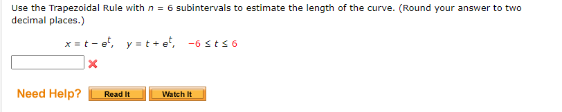 Solved Use the Trapezoidal Rule with n=6 subintervals to | Chegg.com
