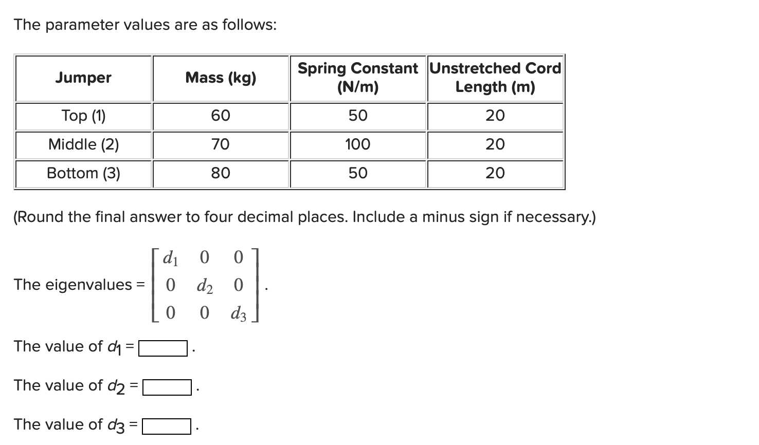 Solved In the figure, we suspended three bungee jumpers with | Chegg.com
