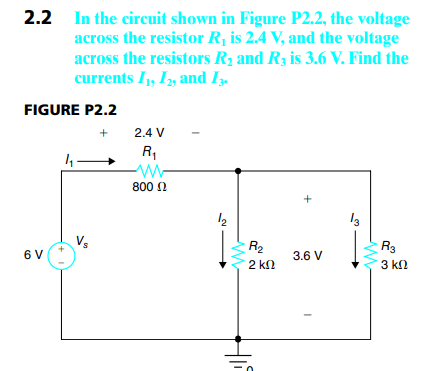 Solved 2.2 In the circuit shown in Figure P2.2, the voltage | Chegg.com