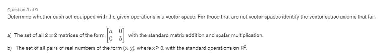 Solved Question 3 ﻿of 9Determine whether each set equipped | Chegg.com