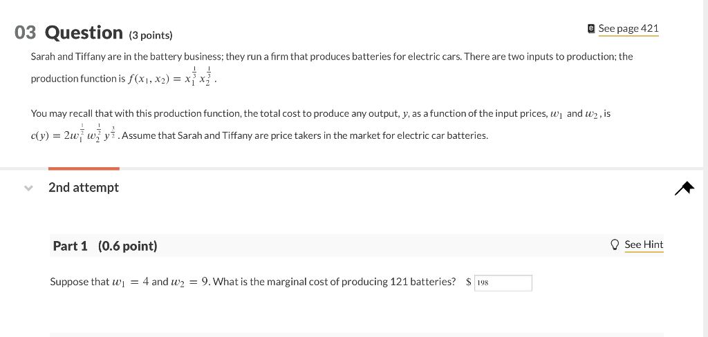 Solved 03 Question (3 points) e See page 4 Sarah and Tiffany | Chegg.com