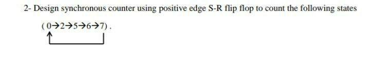 Solved 2- Design synchronous counter using positive edge S-R | Chegg.com