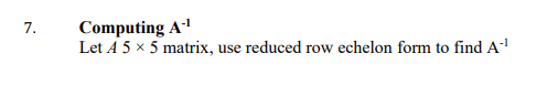 Solved Using MATLAB, A is a 5x5 matrix (use the random | Chegg.com