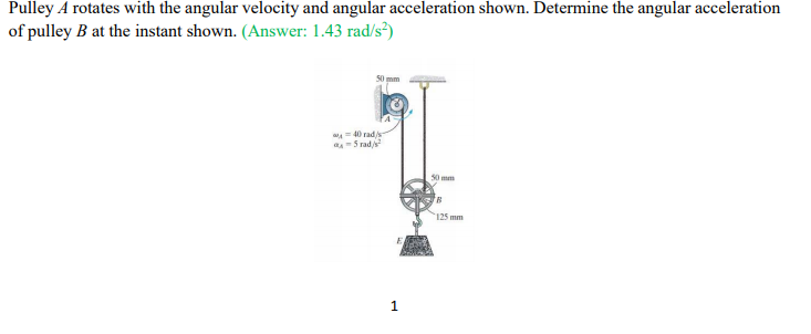 Solved Pulley A rotates with the angular velocity and | Chegg.com