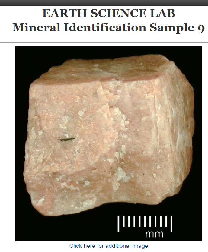 Solved EARTH SCIENCE LAB Mineral Identification Sample 8 | Chegg.com