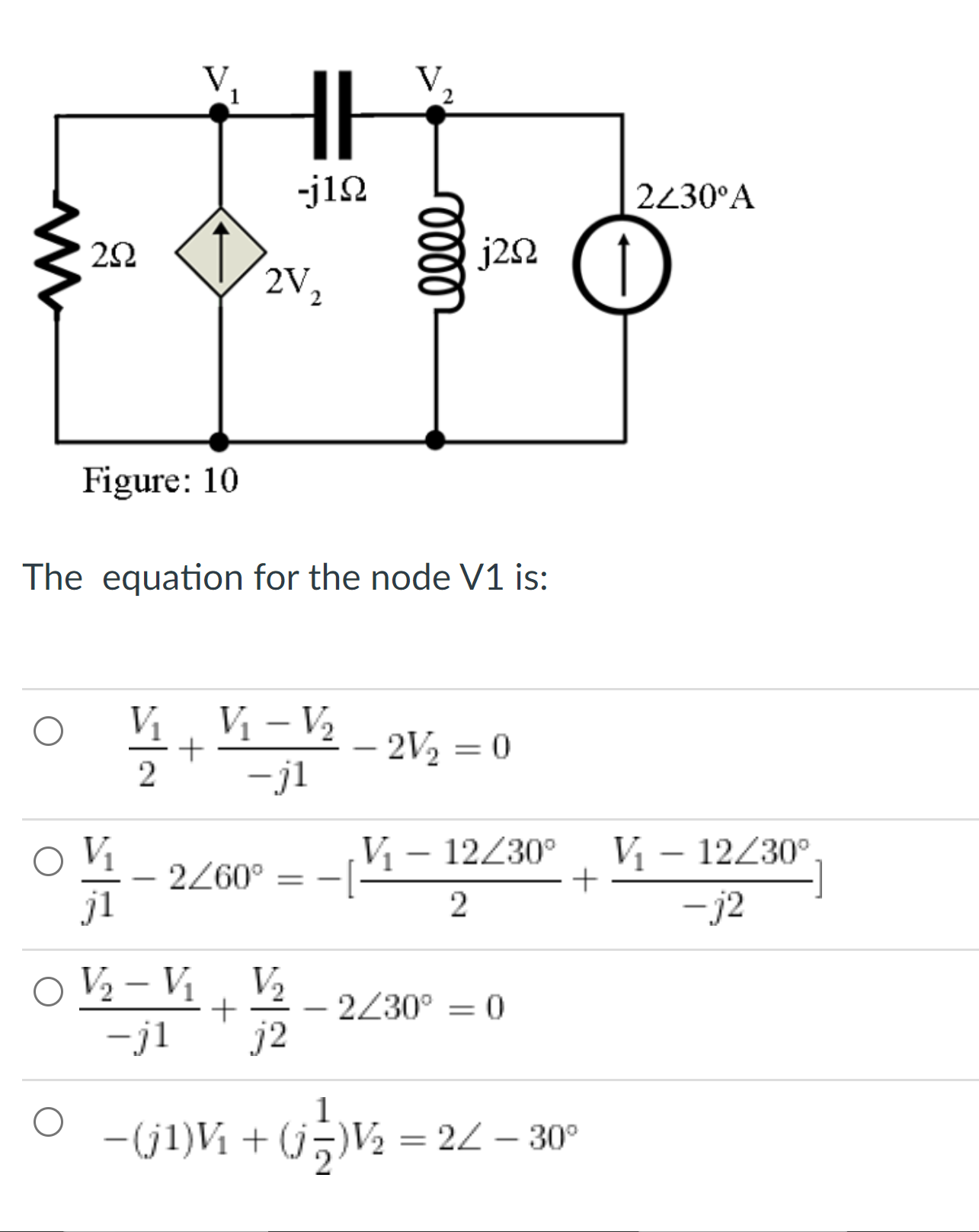 Solved The equation for the node V1 is: | Chegg.com