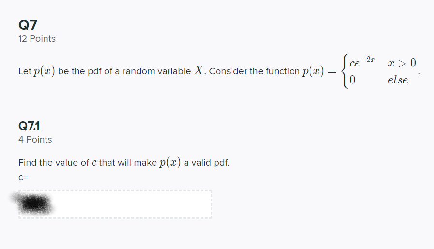 Solved Q7 12 Points Sce 2x Let p(x) be the pdf of a random | Chegg.com Solved Q7 12 Points Sce 2x Let p(x) be the pdf of a random | Chegg.com