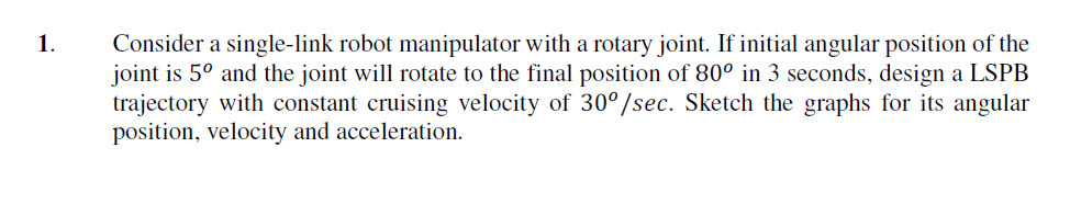 Solved Consider a single-link robot manipulator with a | Chegg.com