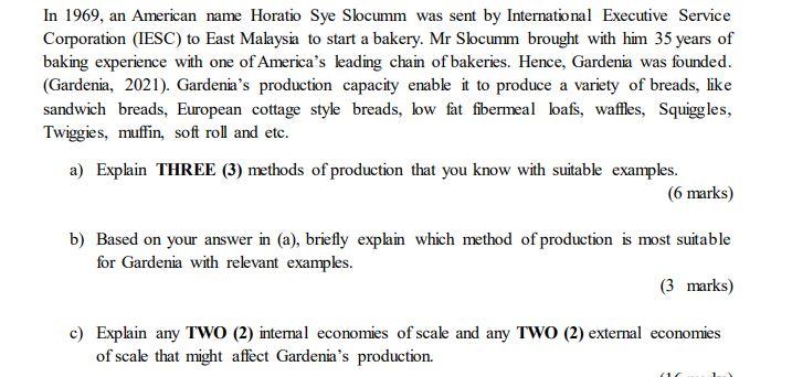 Solved In 1969, an American name Horatio Sye Slocumm was | Chegg.com