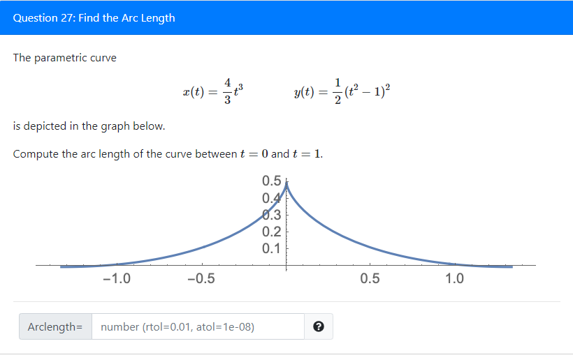Solved Question 27: Find the Arc Length The parametric curve | Chegg.com