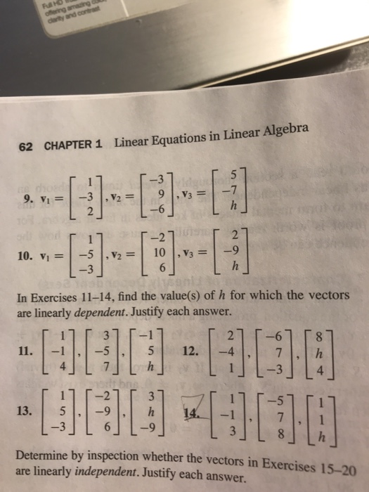 Solved tions in Linear Algebra 2 In Exercises 11-14, find | Chegg.com