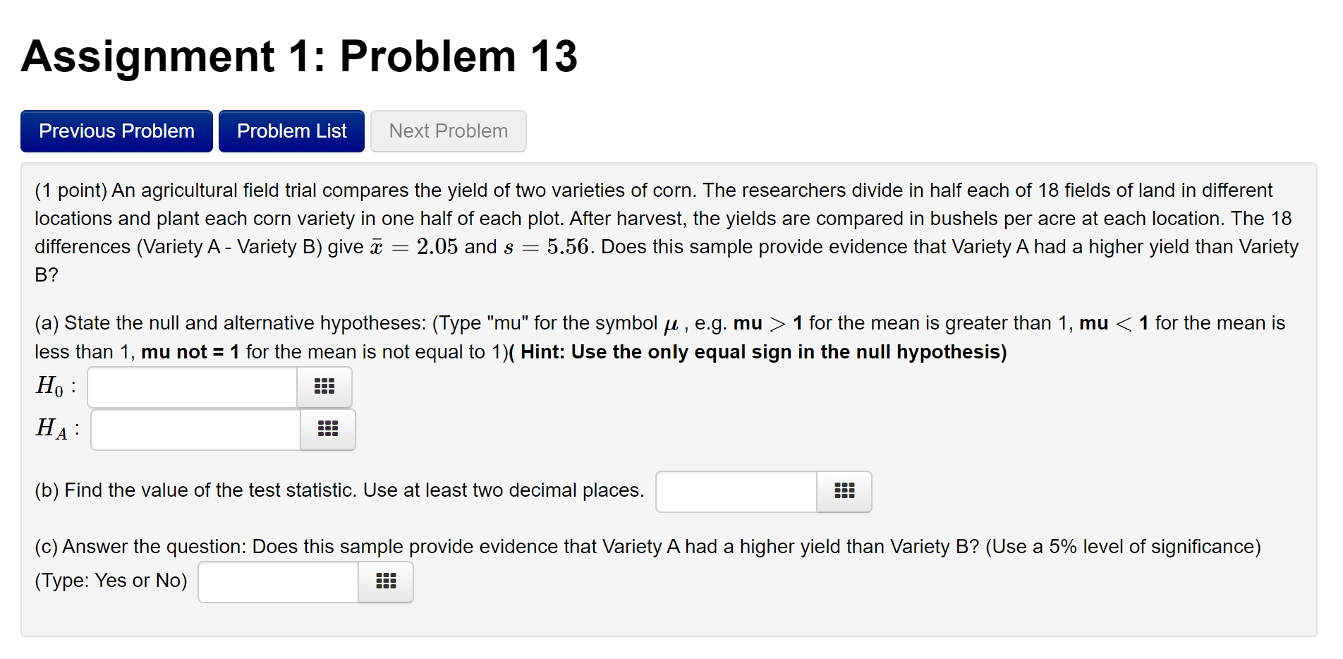 Solved Assignment 1 Problem 13 Previous Problem Problem 5316