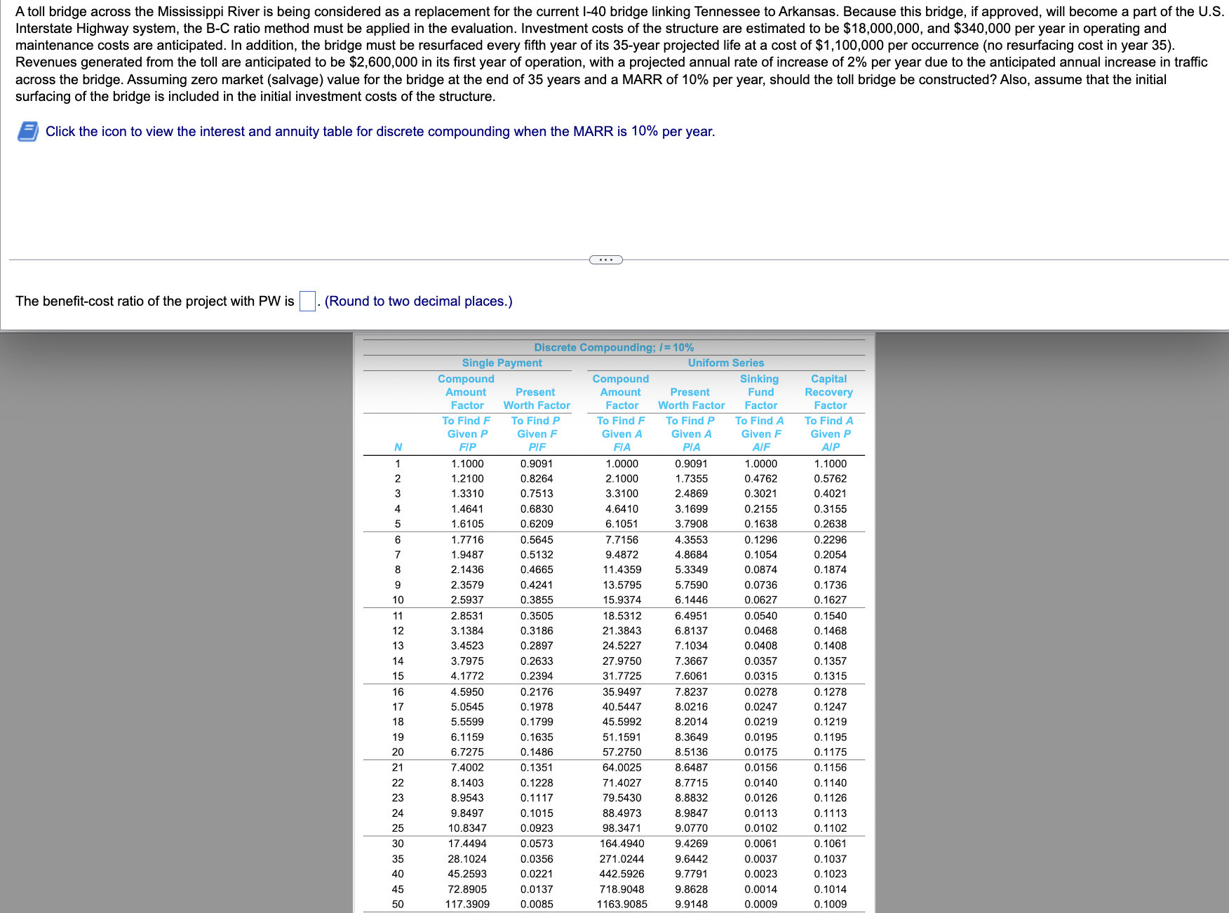 Solved surfacing of the bridge is included in the initial | Chegg.com