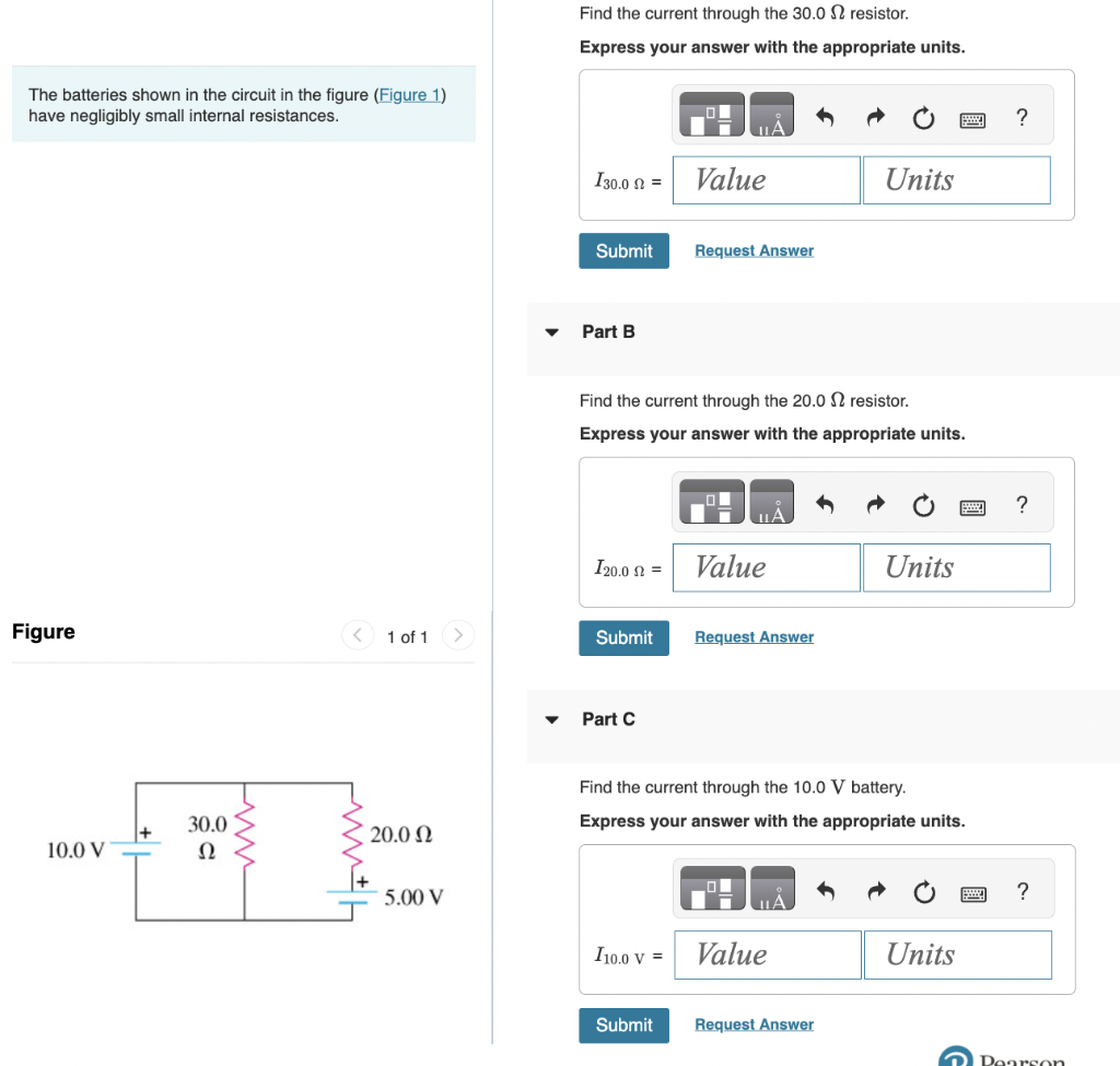 Solved Find the current through the 30.0Ω resistor. Express | Chegg.com