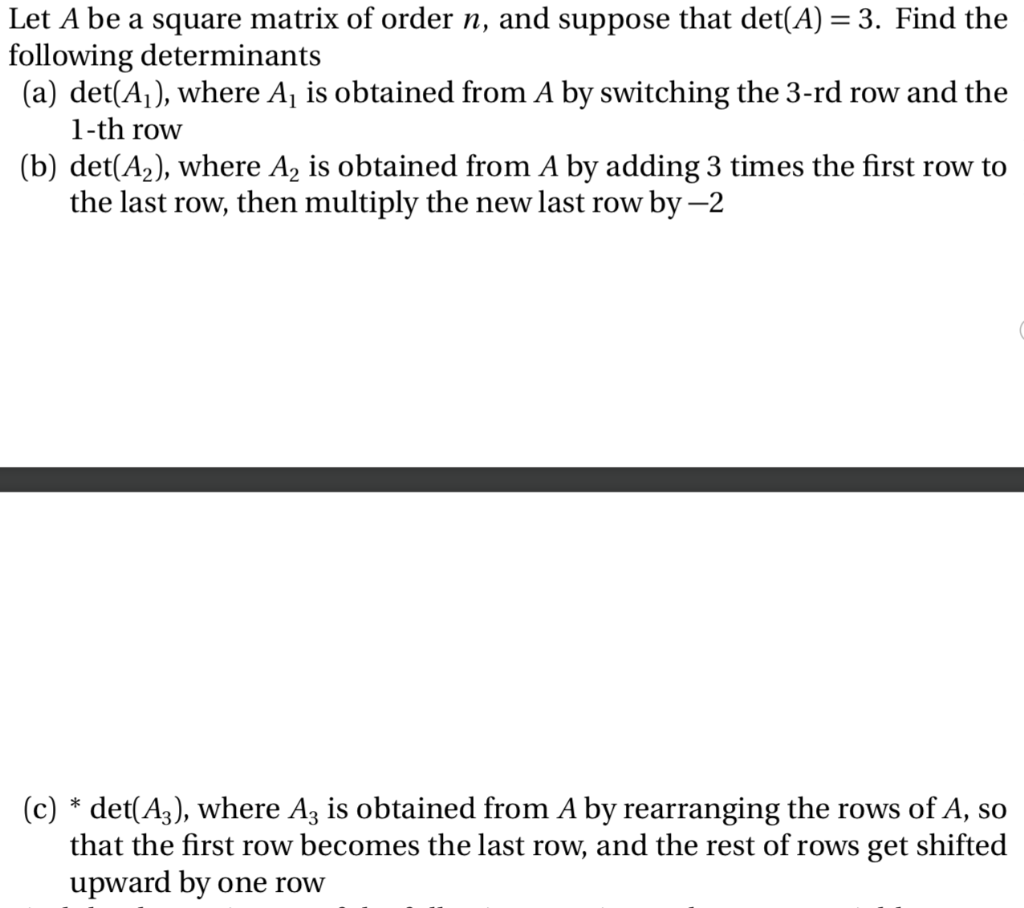 Solved Let A be a square matrix of order n, and suppose that | Chegg.com