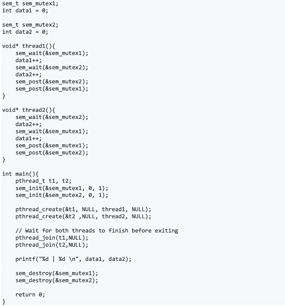 Solved Semaphores May Also Be Used Like A Mutex Lock 3247