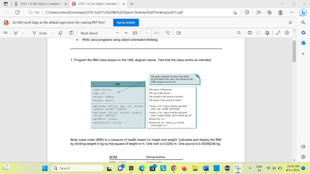 Solved - Write Java programs using object-orientated | Chegg.com Solved - Write Java programs using object-orientated | Chegg.com
