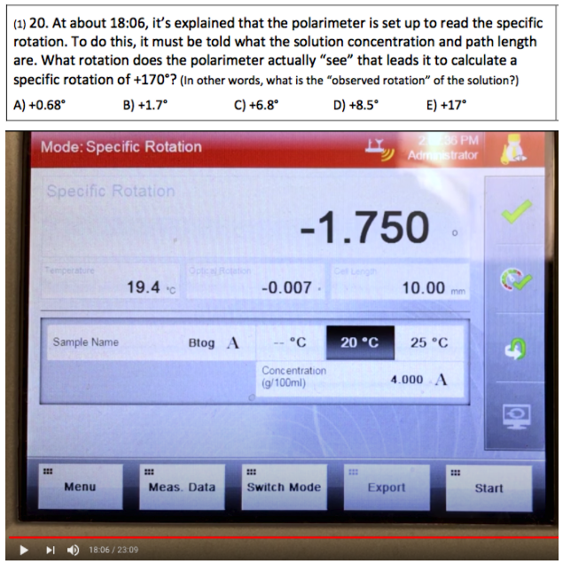 Solved (1) 20. At about 18:06, it's explained that the | Chegg.com