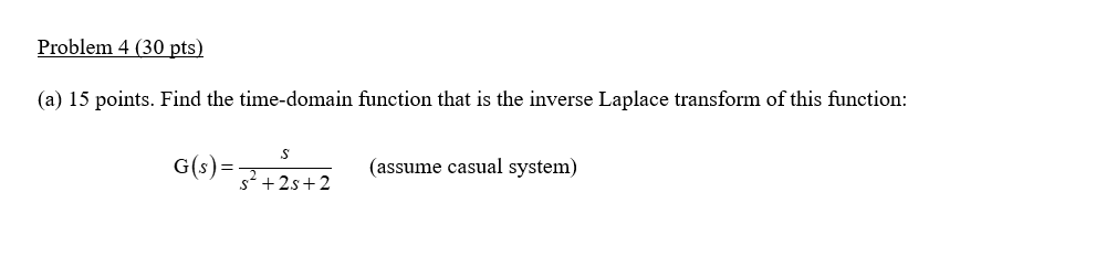 Solved (a) 15 points. Find the time-domain function that is | Chegg.com