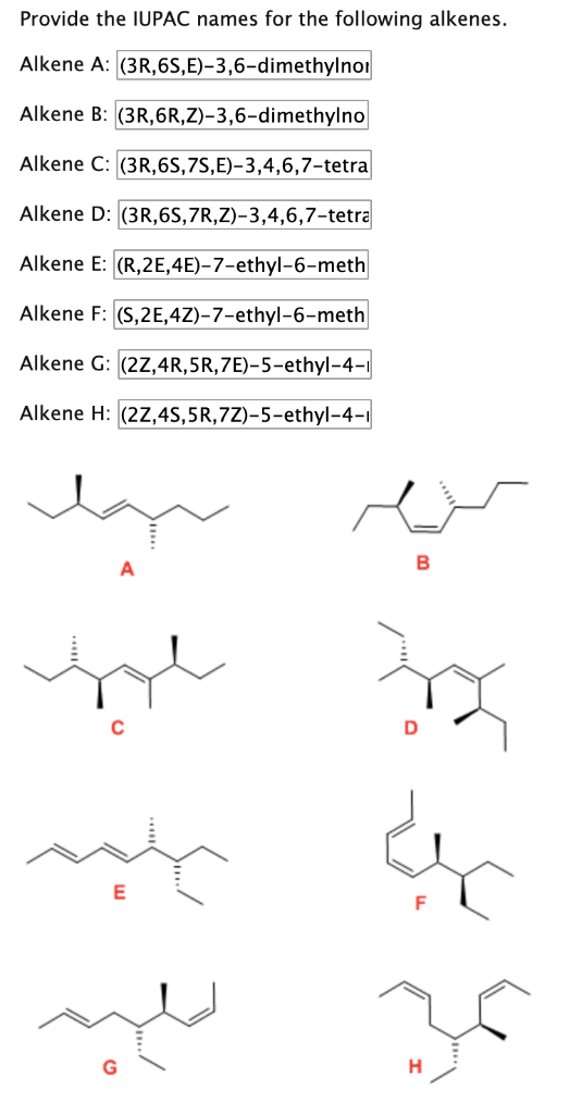 Solved Assign E/Z configuration for the following eight | Chegg.com