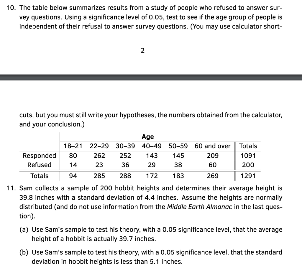 Solved 10. The table below summarizes results from a study | Chegg.com