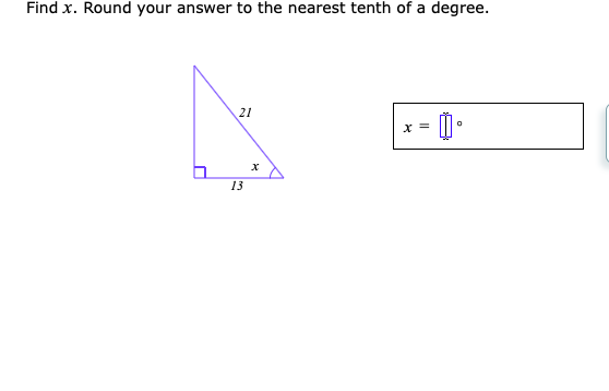Solved Find x. Round your answer to the nearest tenth of a | Chegg.com