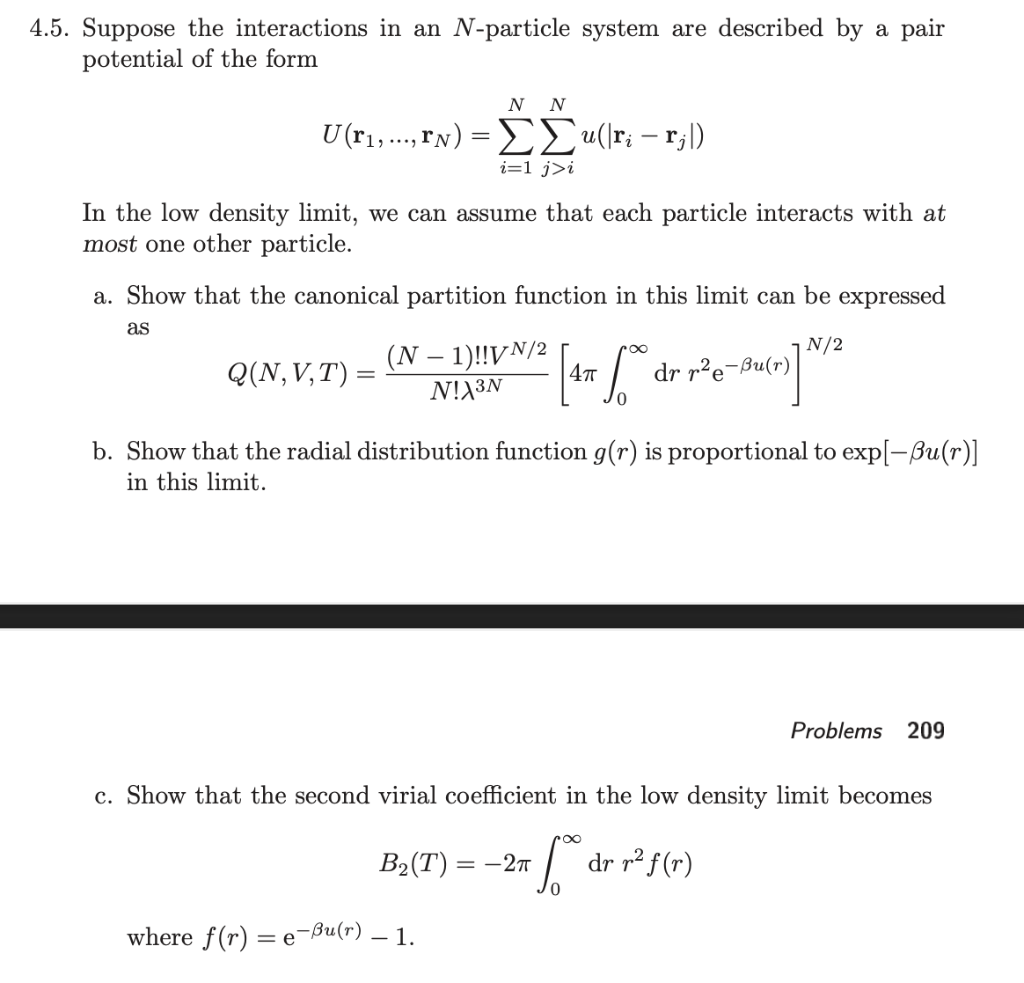 5. Suppose the interactions in an N-particle system | Chegg.com