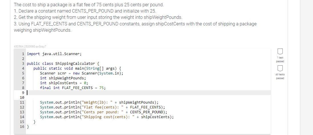 Solved The cost to ship a package is a flat fee of 75 cents | Chegg.com