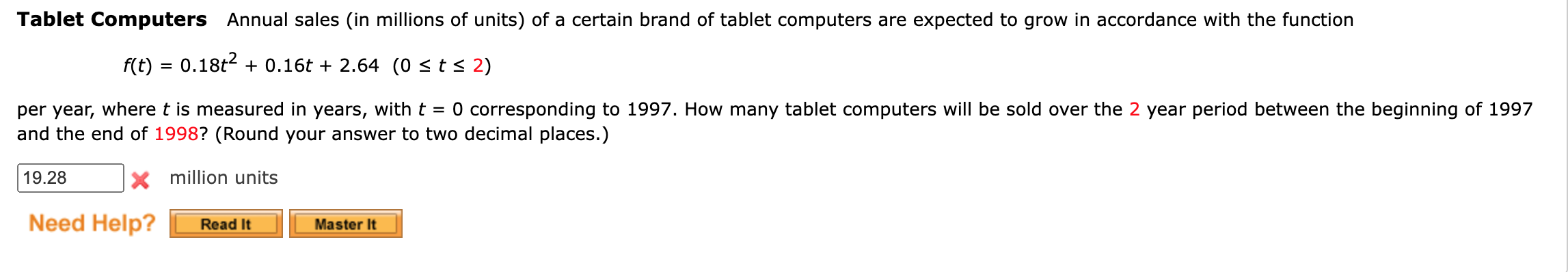 Solved Tablet Computers Annual sales (in millions of units) | Chegg.com