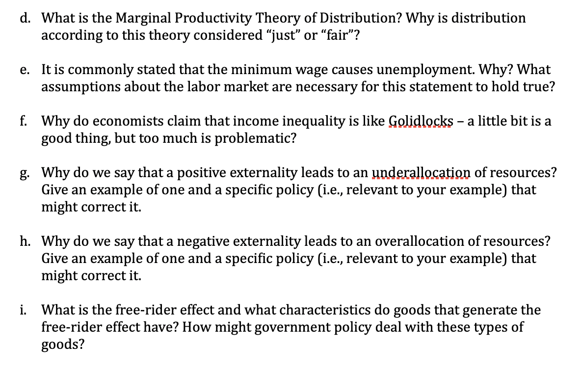d. What is the Marginal Productivity Theory of | Chegg.com
