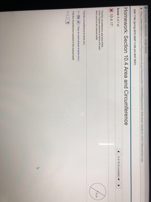 Solved MGF 1106 Spring 2019 MWF 11:00 am (Ref: 5631) | Chegg.com