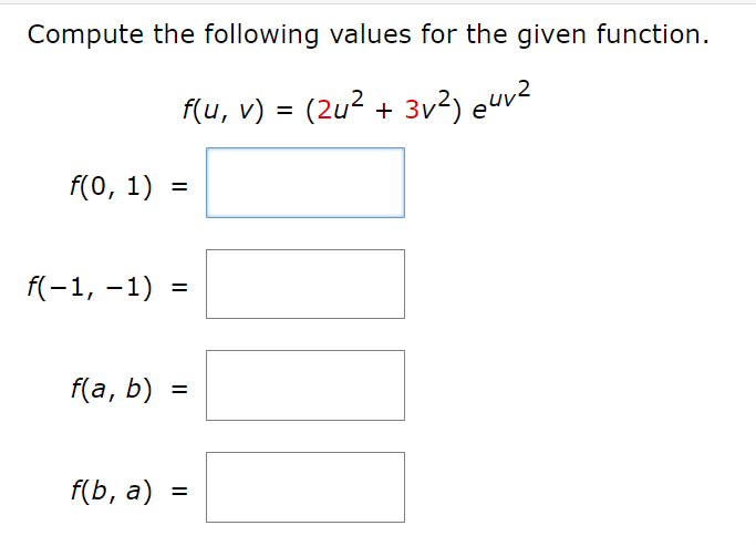 Solved Compute the following values for the given function. | Chegg.com