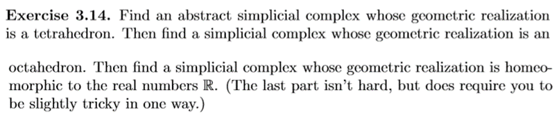Exercise 3.14. Find an abstract simplicial complex | Chegg.com