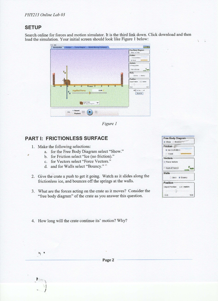 Solved PHY213 Physics I PHY213 Online Lab 03 Lab 03: Forces | Chegg.com