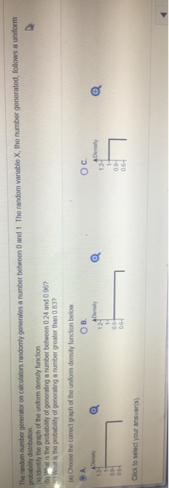 Solved The random number generator on calculators randomly | Chegg.com