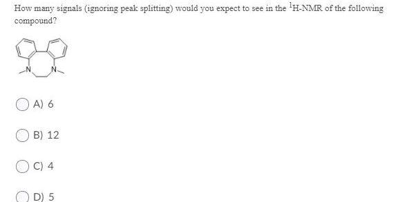 Solved How many signals (ignoring peak splitting) would you | Chegg.com
