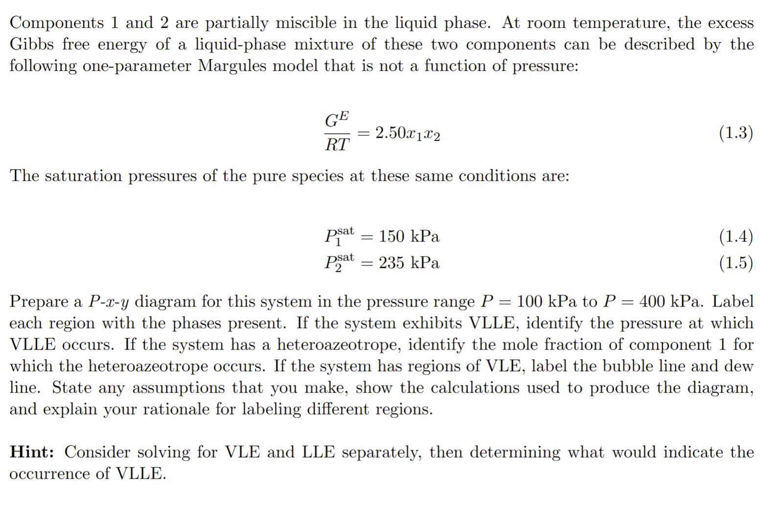 Solved Components 1 ﻿and 2 ﻿are partially miscible in ﻿the | Chegg.com