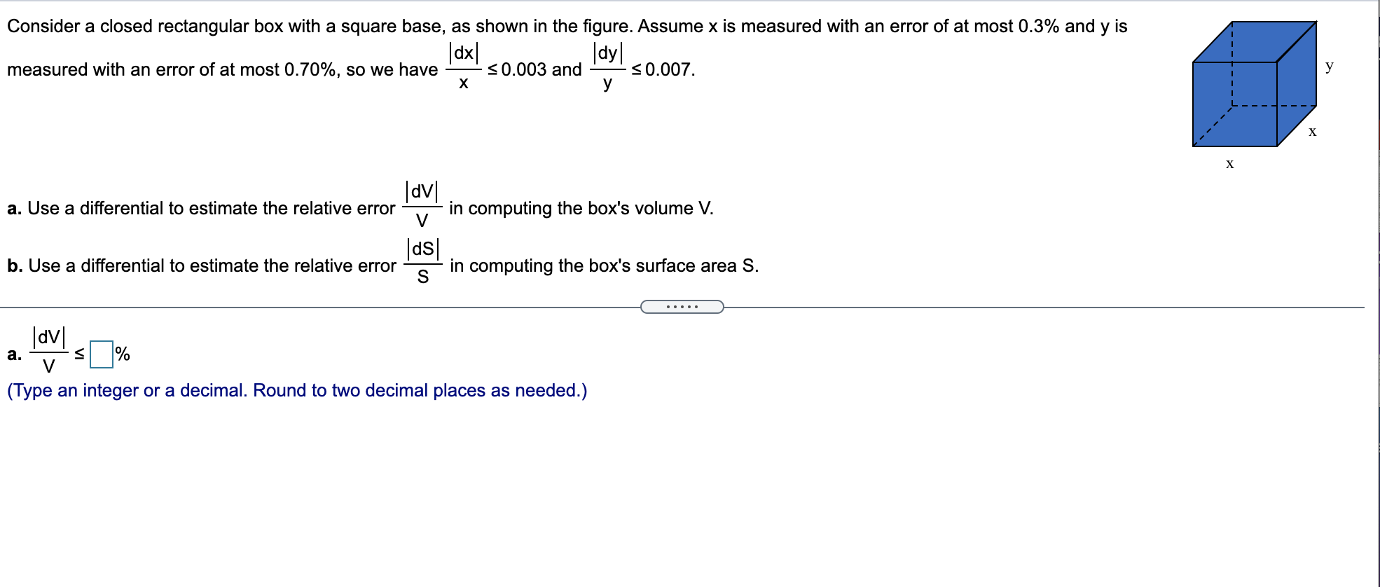 Solved Consider a closed rectangular box with a square base, | Chegg.com