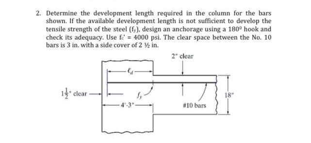 Solved Determine the development length required in the | Chegg.com