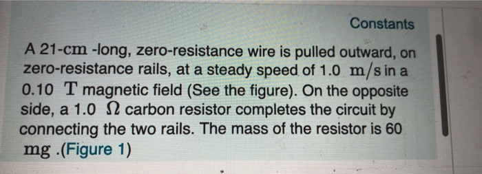 Solved Constants A 21-cm -long, zero-resistance wire is | Chegg.com
