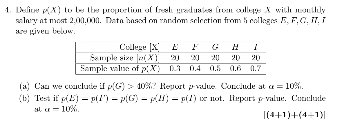 Solved 4. Define p(X) to be the proportion of fresh | Chegg.com