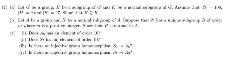 Solved (1) (a) Let G be a group, H be a subgroup of G and K | Chegg.com