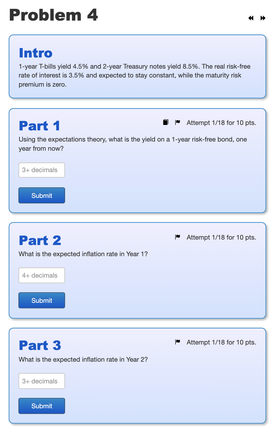 Solved Problem 4 Intro 1-year T-bills yield 4.5% and 2-year | Chegg.com
