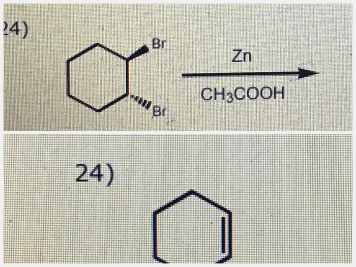 Solved 24) Br Zn CH3COOH Br 24) | Chegg.com