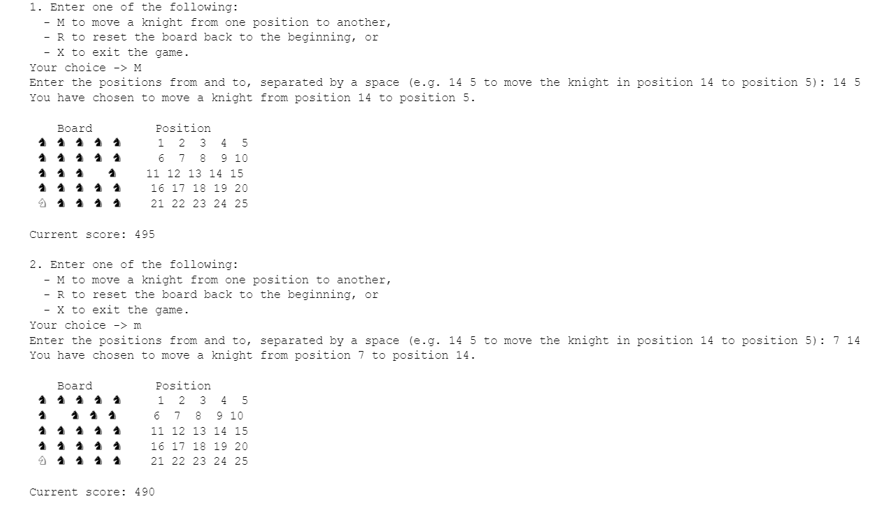 Solved Prog 2: Knight Escape Create a board filled with | Chegg.com