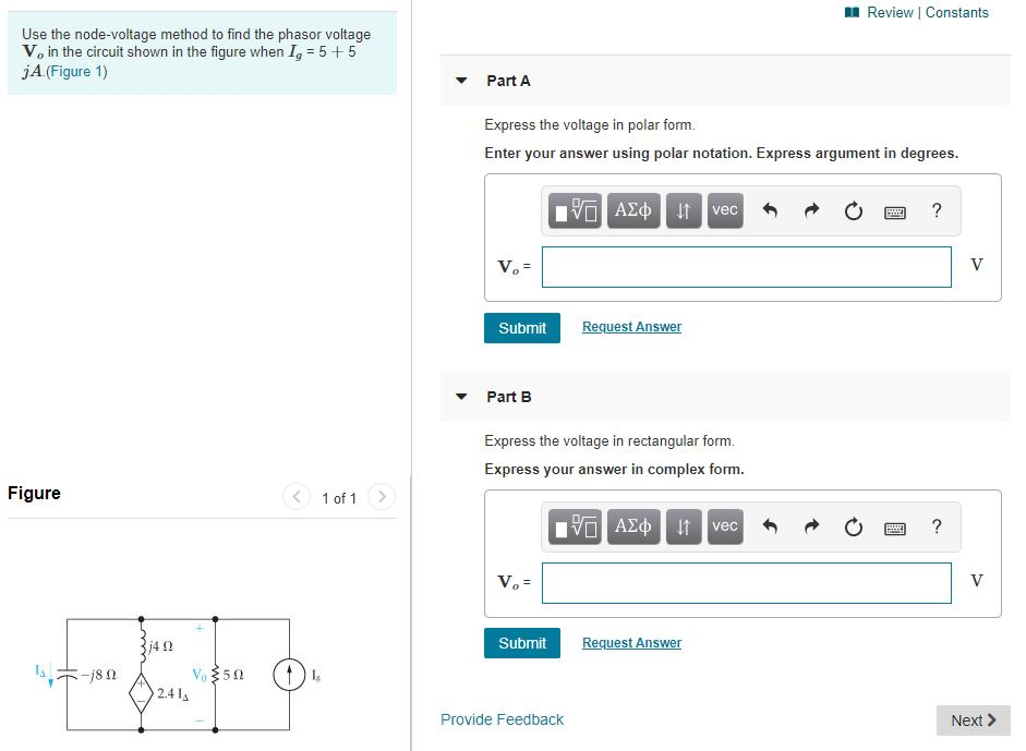 Solved Review | Constants Use the node-voltage method to | Chegg.com
