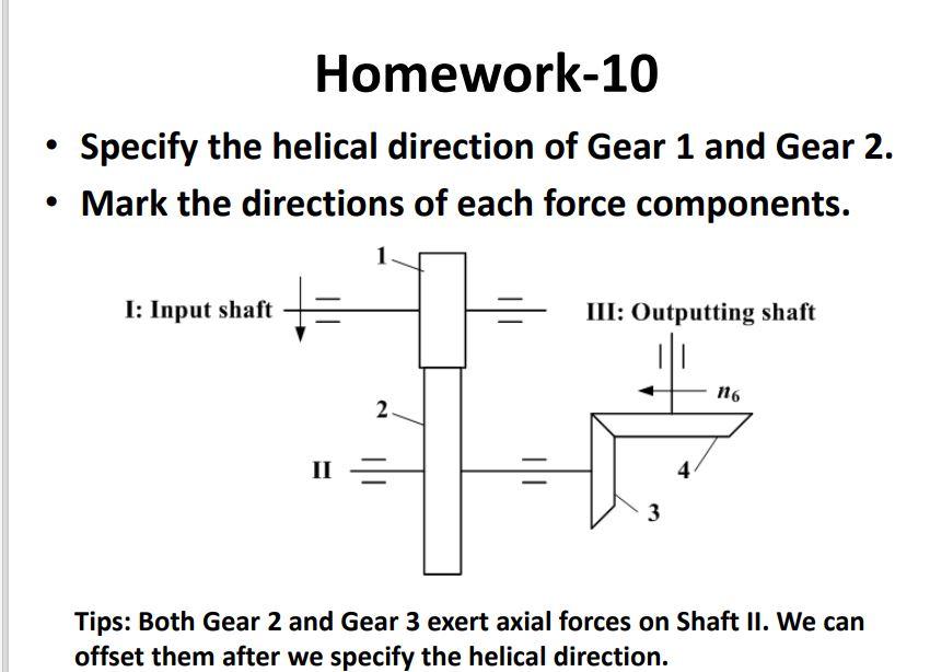 Solved Homework-10 Specify the helical direction of Gear 1 | Chegg.com