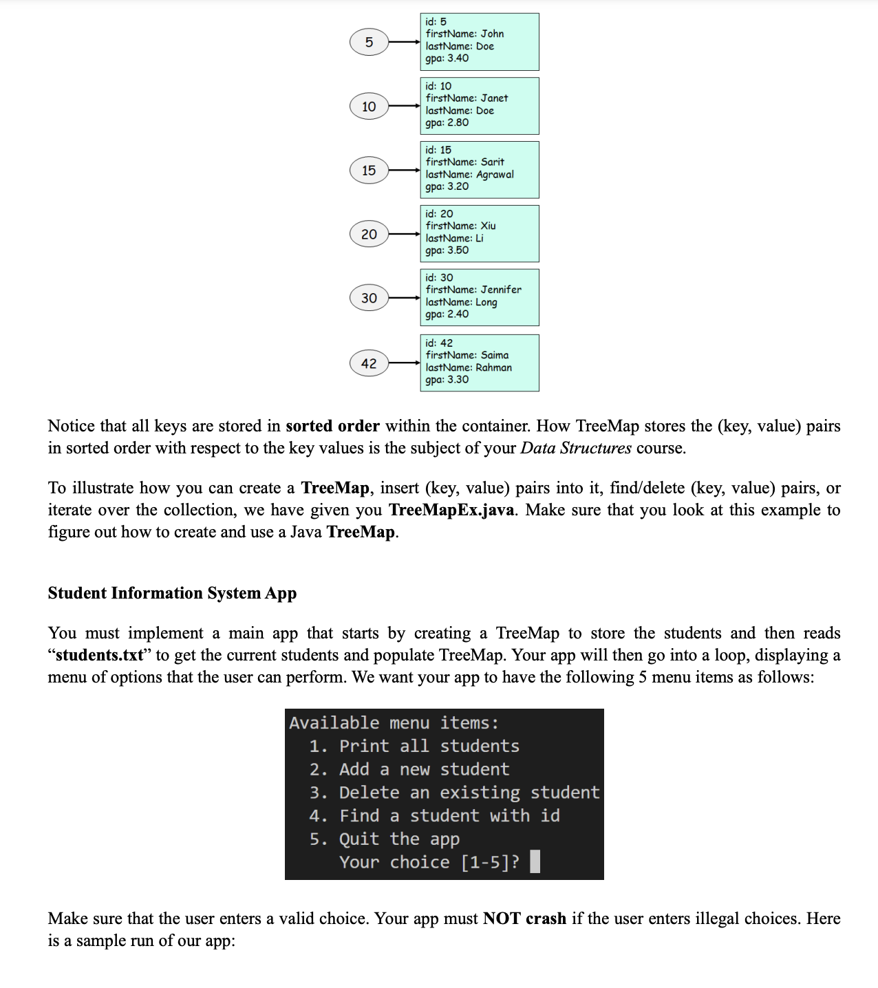 Solved In this project you are asked to implement a Student | Chegg.com