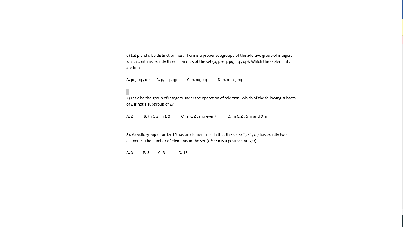 Solved 6) Let p and q be distinct primes. There is a proper | Chegg.com